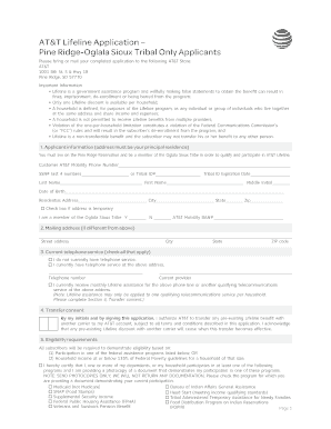 Fillable Online AT&T Lifeline Application Fax Email Print - pdfFiller