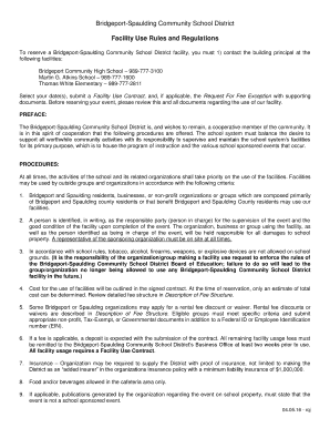 Fillable Online Facility Use Rules and Regulations Fax Email Print ...