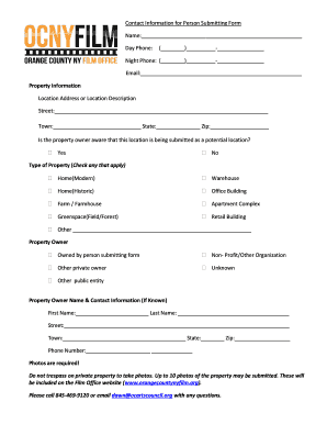Fillable Online Contact Information for Person Submitting Form Fax ...