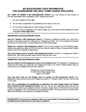 Fillable Online BCI BACKGROUND CHECK INFORMATION Fax Email Print - pdfFiller