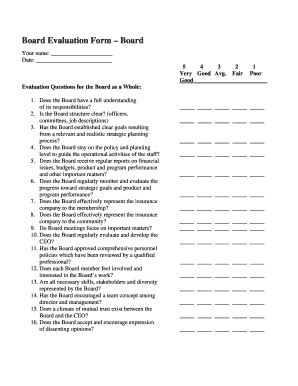 Fillable Online Board Evaluation Form Board Fax Email Print - pdfFiller