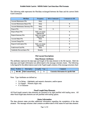 Fillable Online Exhibit Debit Card-6: MDHS Debit Card Interface File ...