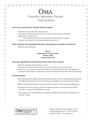 Fillable Online Transfer Member Packet Fax Email Print - pdfFiller