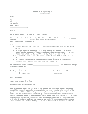 Fillable Online Request letter for Standby LC Fax Email Print - pdfFiller