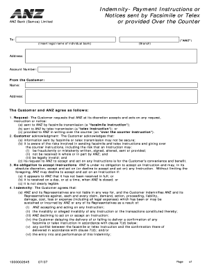 Fillable Online ANZ Bank (Samoa) Limited Fax Email Print - pdfFiller