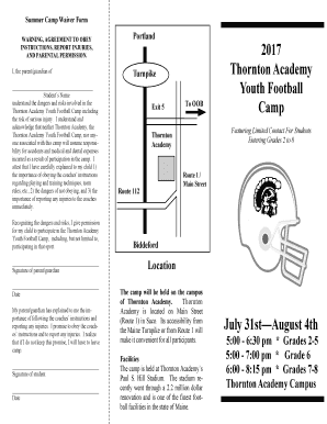 Fillable Online Summer Camp Waiver Form Fax Email Print - pdfFiller