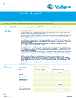 Fillable Online Term deposit application Fax Email Print - pdfFiller