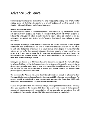 Fillable Online Advance Sick Leave Fax Email Print - pdfFiller