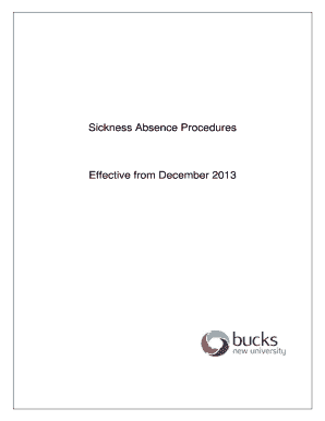 Fillable Online Sickness Absence Procedures Fax Email Print - pdfFiller