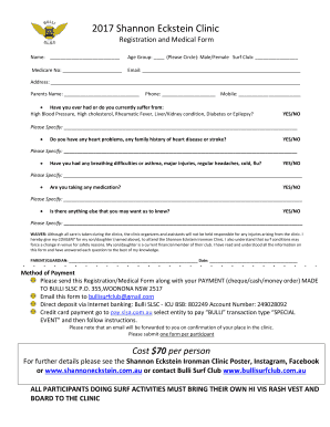 Fillable Online Registration and Medical Form Fax Email Print - pdfFiller