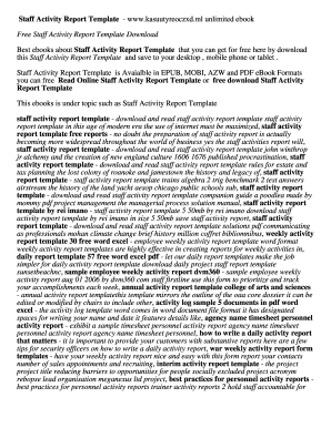 Fillable Online Staff Activity Report Template - www Fax Email Print ...
