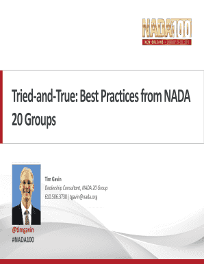 Fillable Online Tried-and-True: Best Practices from NADA Fax Email ...