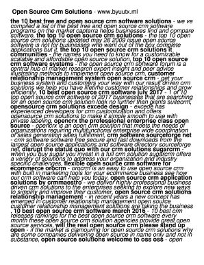 Fillable Online Open Source Crm Solutions - www Fax Email Print - pdfFiller