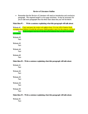 Fillable Online Review of Literature Outline Fax Email Print - pdfFiller