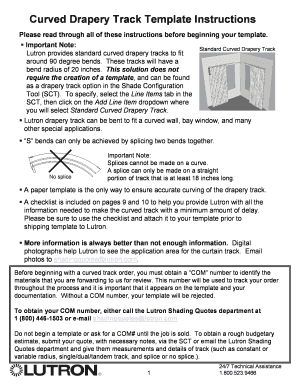 Fillable Online Curved Drapery Track Template Instructions Fax Email ...