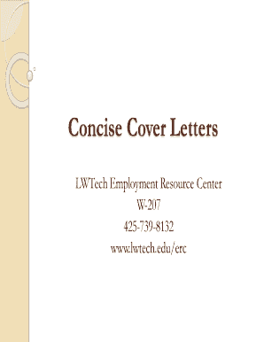 Fillable Online Concise Cover Letters Fax Email Print - pdfFiller