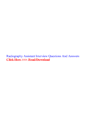 Fillable Online Radiography Assistant Interview Questions Fax Email ...