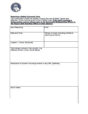 Fillable Online Reporting e-Safety Concerns Form Fax Email Print ...