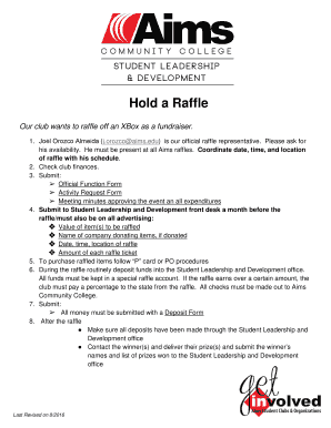 Fillable Online Hold a Raffle Fax Email Print - pdfFiller