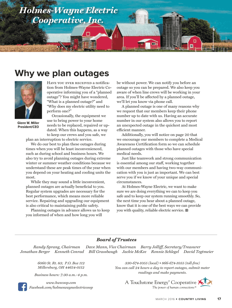 Fillable Online Holmes-Wayne Electric Fax Email Print - pdfFiller