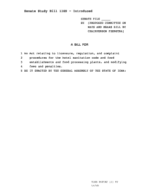 Fillable Online Senate Study Bill 1169 - Introduced Fax Email Print ...