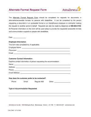Fillable Online The Alternate Format Request Form should be completed ...