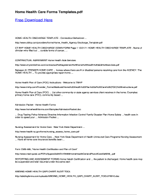 Fillable Online Home Health Care Forms Templates Fax Email Print ...