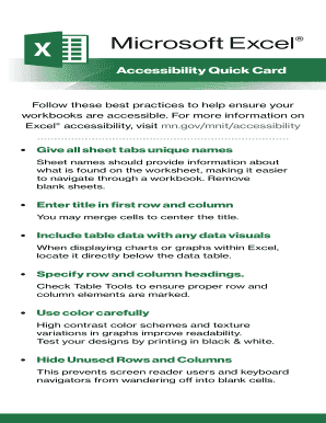 Fillable Online Accessibility Quick Card Fax Email Print - pdfFiller