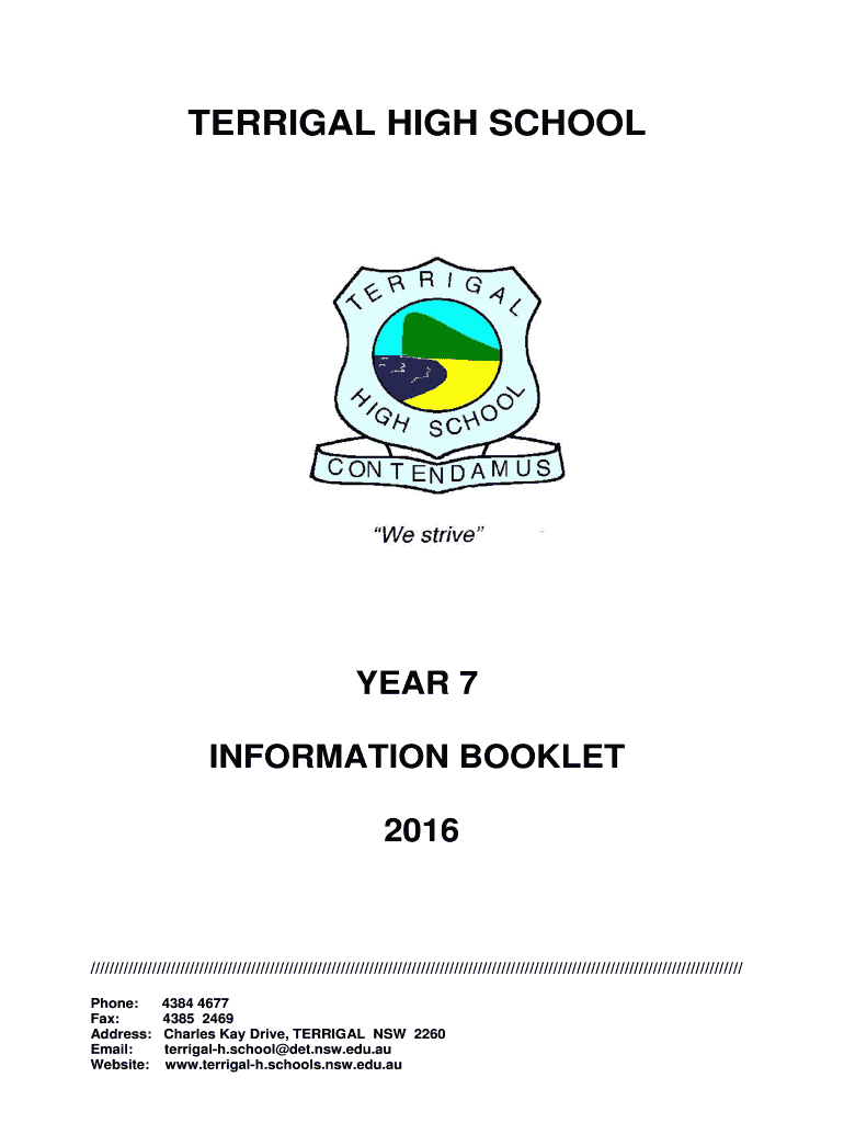 Fillable Online TERRIGAL HIGH SCHOOL Fax Email Print - pdfFiller