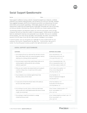 Fillable Online Social Support Questionnaire Fax Email Print - pdfFiller