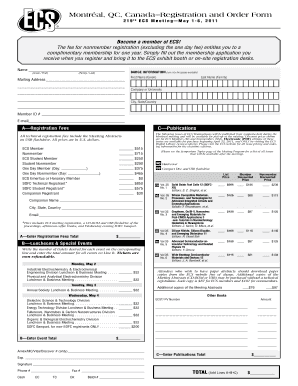 Fillable Online Montral, QC, Canada Registration and Order Form Fax ...