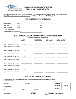 Driver Reimbursement Form - Fill Online, Printable, Fillable, Blank ...