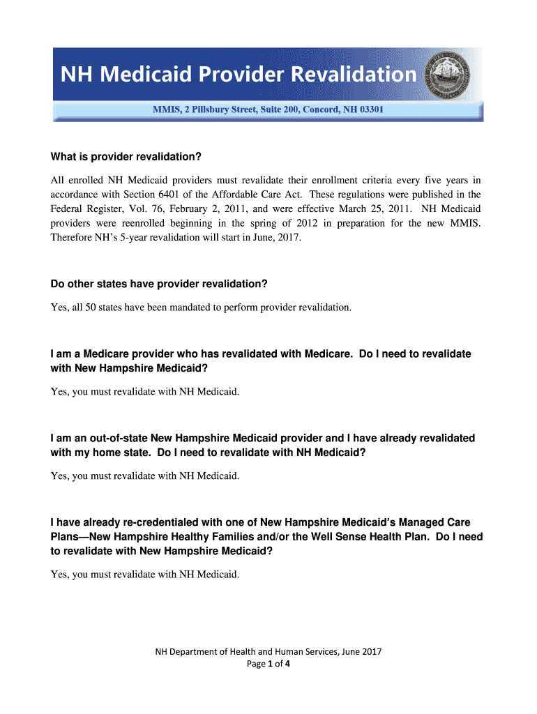 Fillable Online What is provider revalidation Fax Email Print - pdfFiller