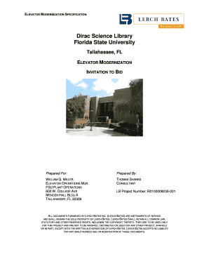 Fillable Online ELEVATOR MODERNIZATION SPECIFICATION Fax Email Print ...