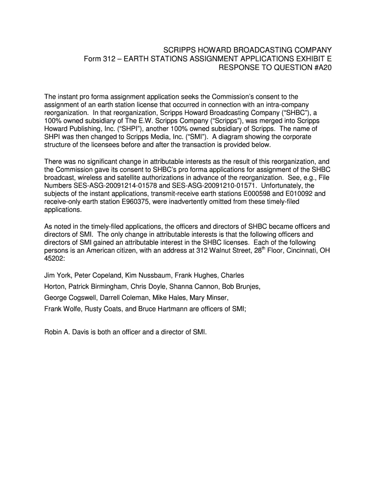 Fillable Online SCRIPPS HOWARD BROADCASTING COMPANY Fax Email Print ...