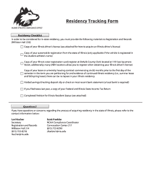 Fillable Online Residency Checklist Fax Email Print - pdfFiller