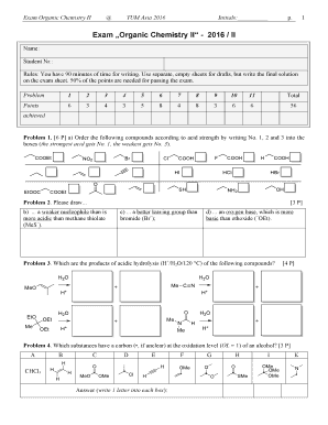 Fillable Online Exam Organic Chemistry II Fax Email Print - pdfFiller