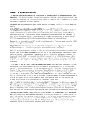Fillable Online DIRECTV Additional Details Fax Email Print - pdfFiller