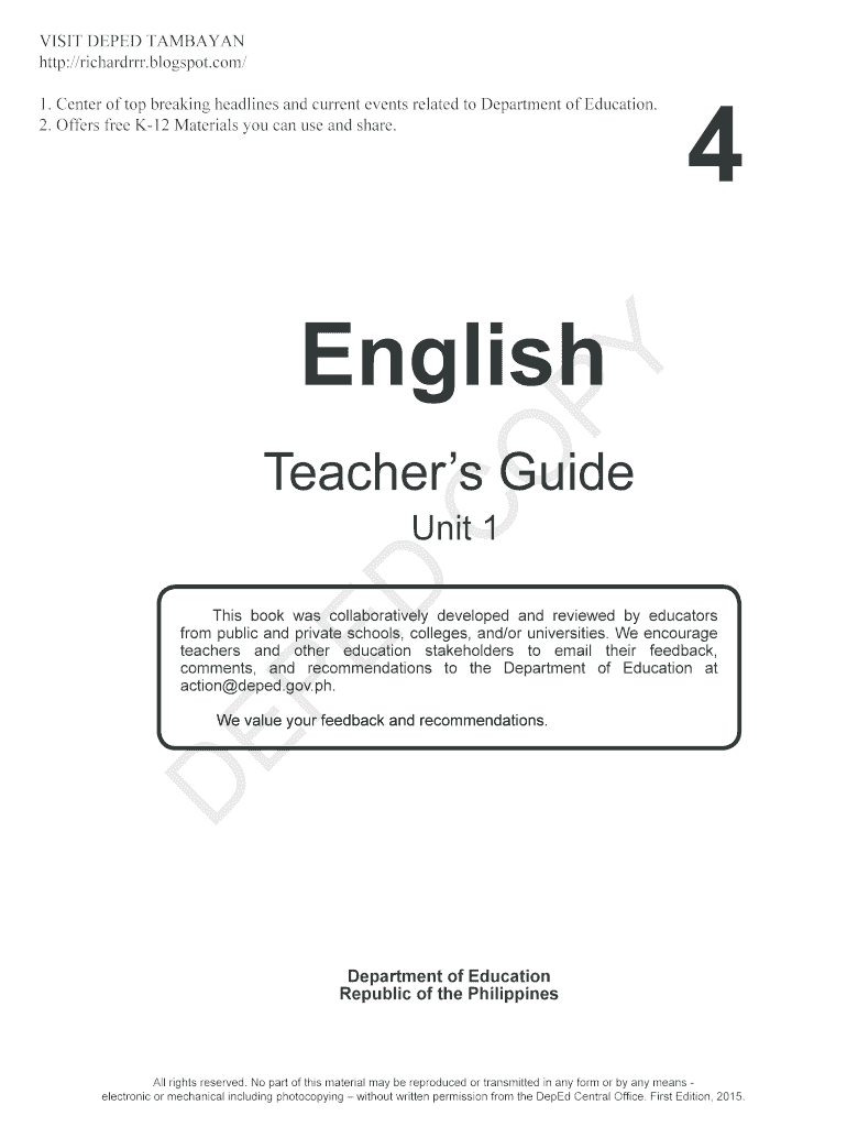 Fillable Online VISIT DEPED TAMBAYAN Fax Email Print - pdfFiller