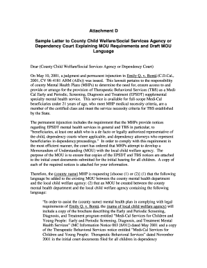 Fillable Online Sample Letter to County Child Welfare/Social Services ...