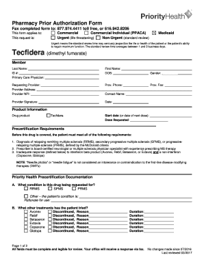 Fillable Online Pharmacy Prior Authorization Form. Request ...