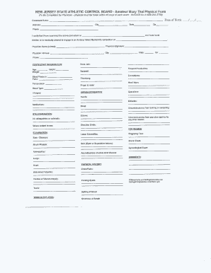 Fillable Online NEW JERSEY STATE ATHLETIC CONTROL BOARD -Amateur Muay ...