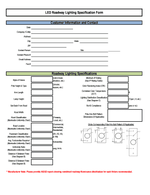 Fillable Online LED Roadway Lighting Specification Form Fax Email Print ...