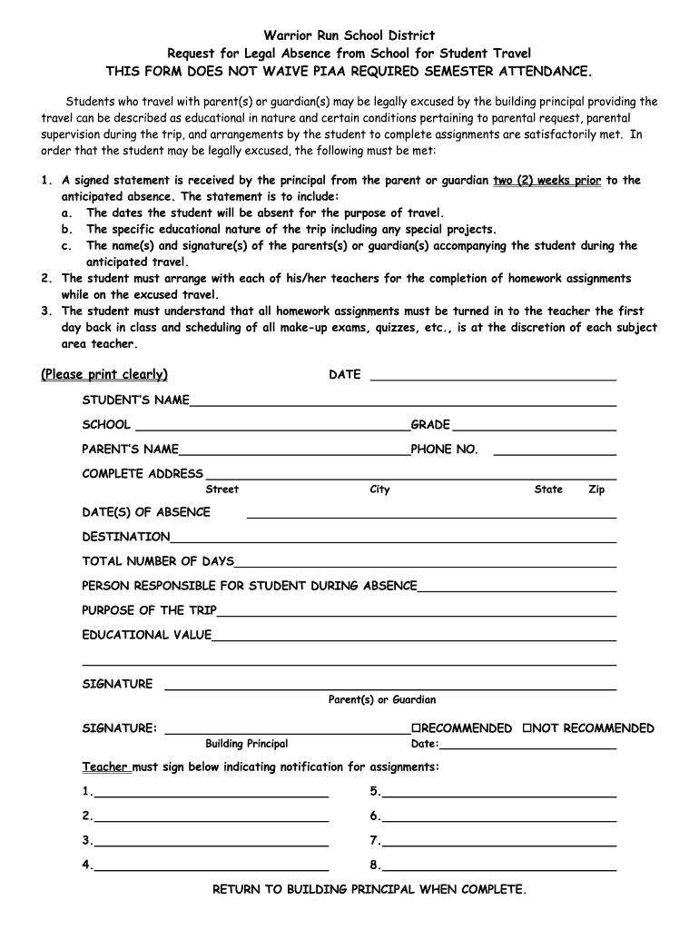 Fillable Online THIS FORM DOES NOT WAIVE PIAA REQUIRED SEMESTER ...