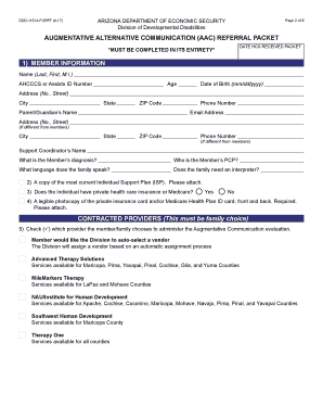 Fillable Online AUGMENTATIVE ALTERNATIVE COMMUNICATION (AAC) REFERRAL ...