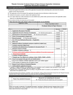 Fillable Online Application Documents Checklist (A) Fax Email Print ...