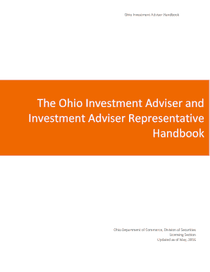 Fillable Online Ohio Investment Adviser Handbook Fax Email Print ...