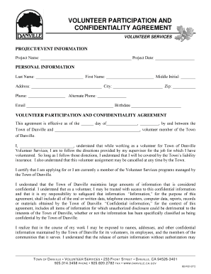 Fillable Online VOLUNTEER PARTICIPATION AND Fax Email Print - pdfFiller