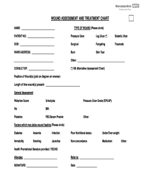 Fillable Online WOUND ASSESSMENT AND TREATMENT CHART Fax Email Print ...