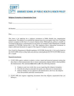 Fillable Online Religious Exemption to Immunization Form Fax Email ...